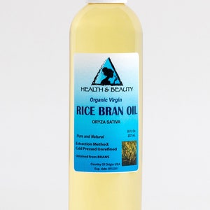 8 Oz RICE BRAN OIL Organic Carrier Unrefined Cold Pressed Virgin Raw ...