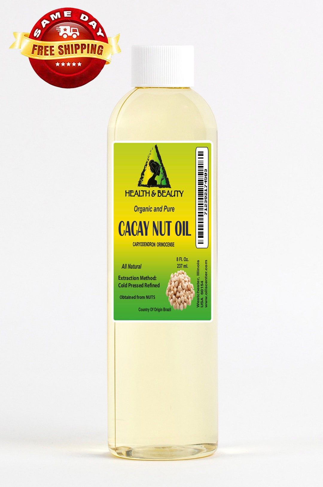 8 Oz CACAY NUT / KAHAI Oil Refined Organic Premium Cold Pressed 100% ...