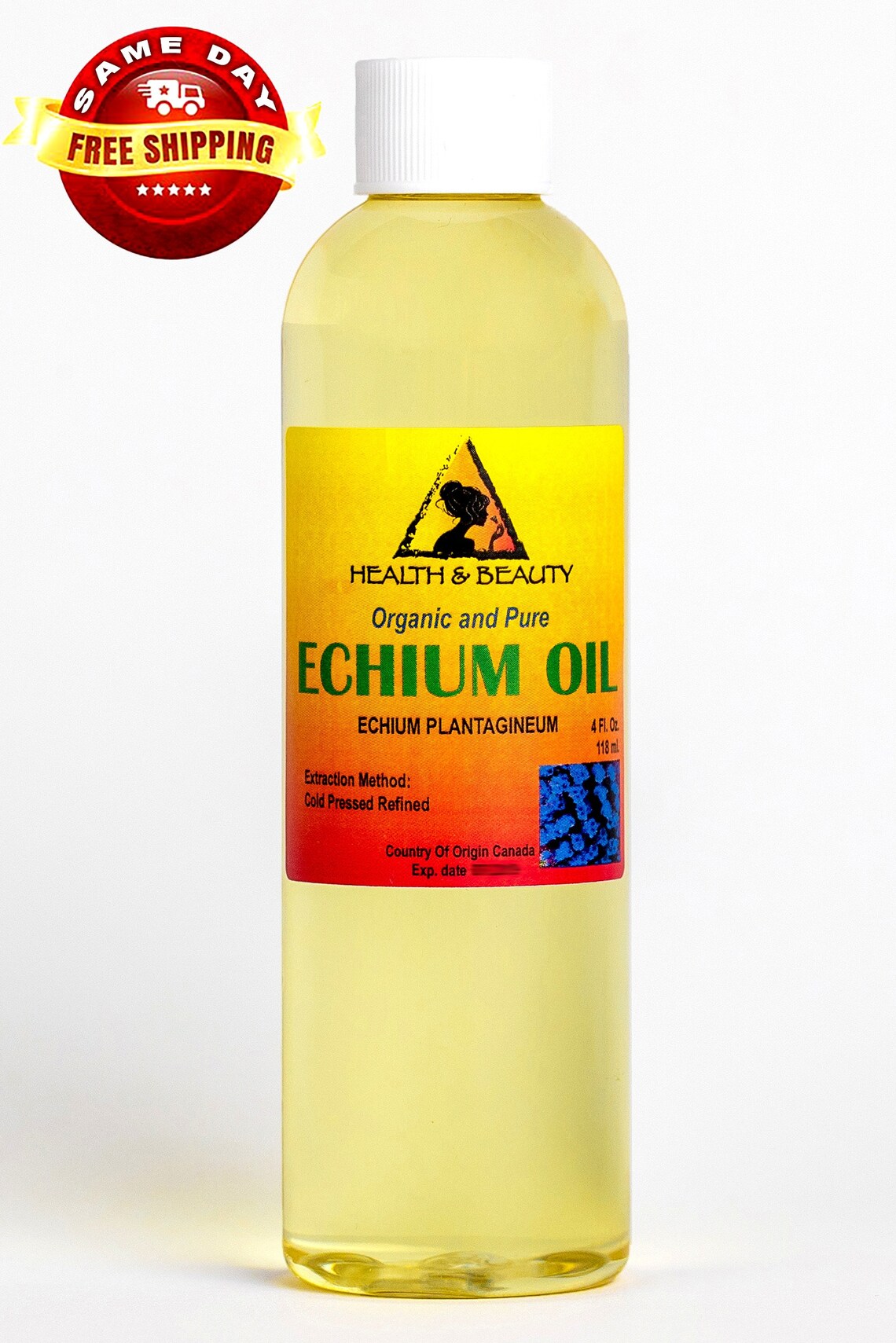 4 Oz ECHIUM SEED OIL Refined Organic Carrier Cold Pressed Natural Fresh ...