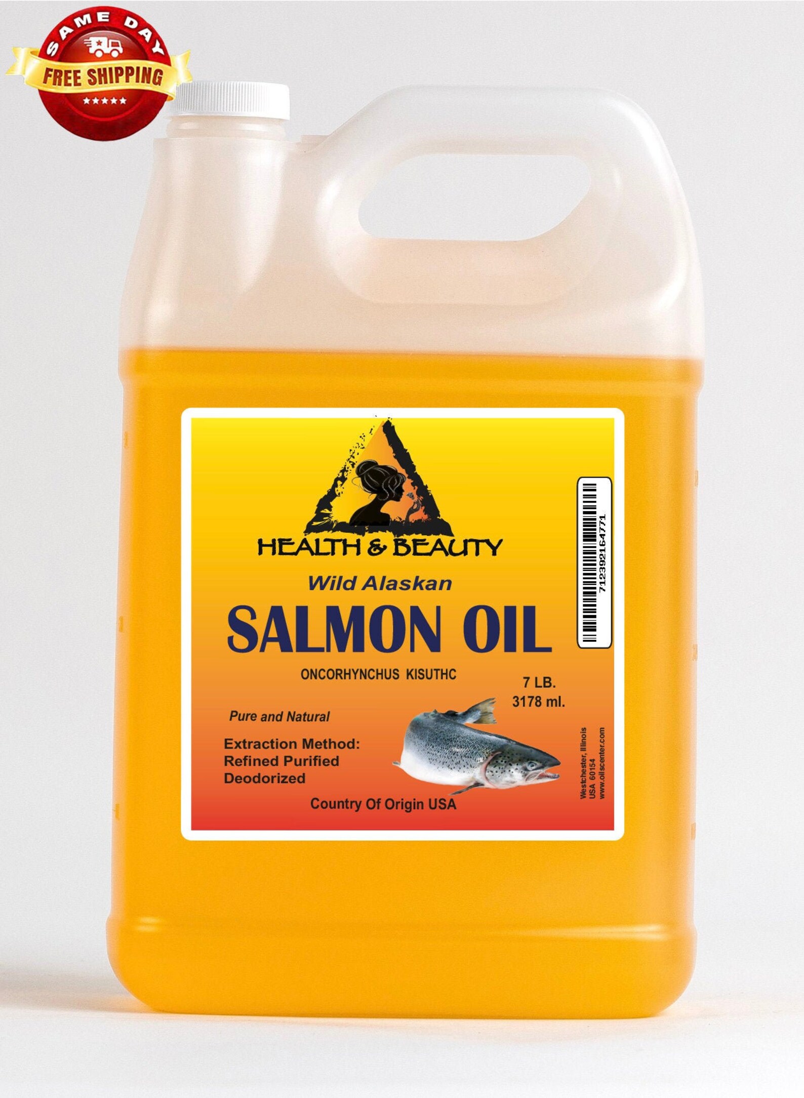 7 Lb 1 Gal Wild ALASKAN SALMON OIL All Natural 100% Pure for - Etsy