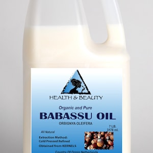7 Lb, 1 Gal BABASSU OIL ORGANIC Carrier Cold Pressed Natural Fresh 100% ...