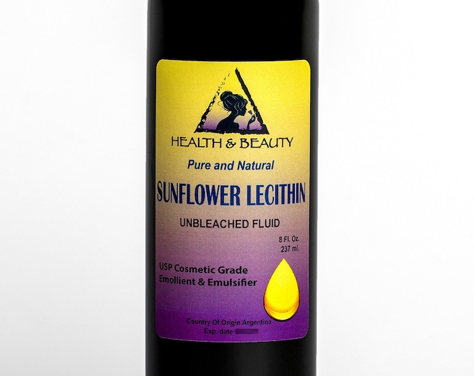 8 Oz LECITHIN SUNFLOWER UNBLEACHED Fluid Liquid Emulsifier Emollient ...
