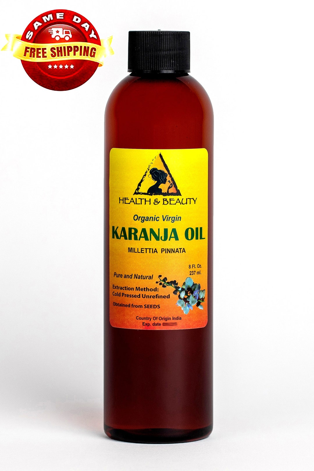 8 Oz KARANJA / PONGAMIA OIL Organic Concentrate Unrefined Virgin Cold ...