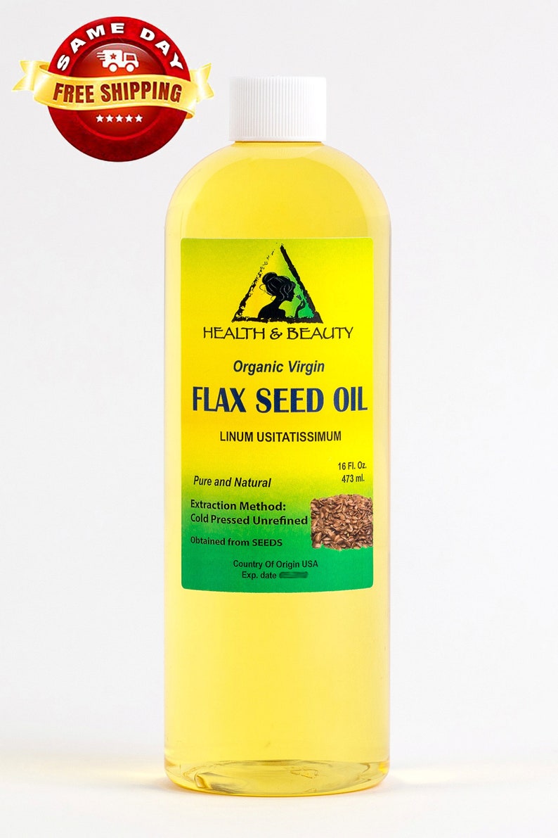 16 Oz Flax Seed Oil Organic Carrier Cold Pressed Unrefined Etsy