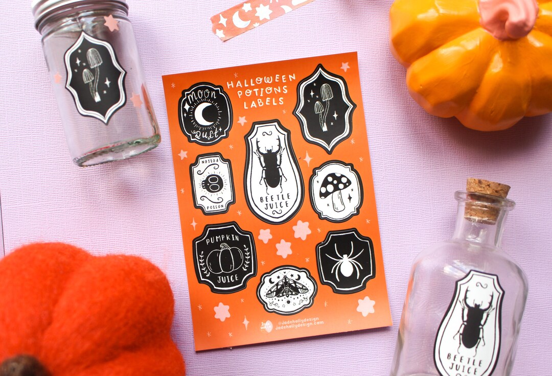 Mini Potion Labels Vinyl Sticker Sheet Spooky Season - Etsy
