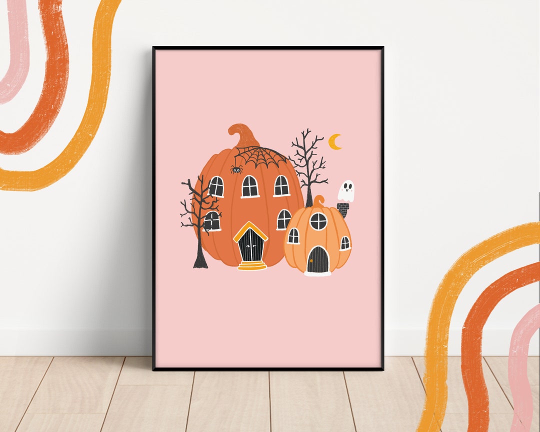 Pumpkin House Print Spooky Season Cute Halloween Witchy - Etsy