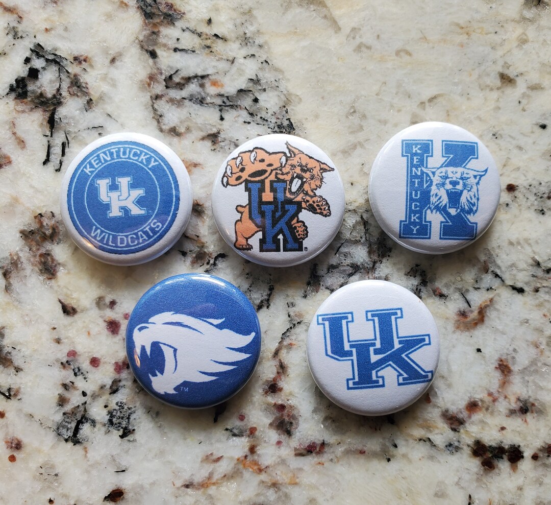 Five 1" ONE INCH DIAMETER University of Kentucky Wildcats Pins Pinback ...