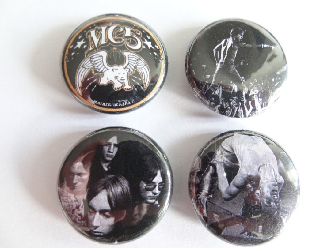 Four Detroit Rock Pins Iggy Stooges MC5 Pinback Button - Etsy