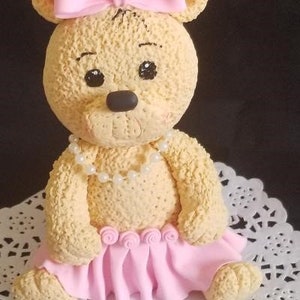Teddy Bear Cake Topper, Pink Teddy Bear, Teddy Bear Topper, Blue Bear ...