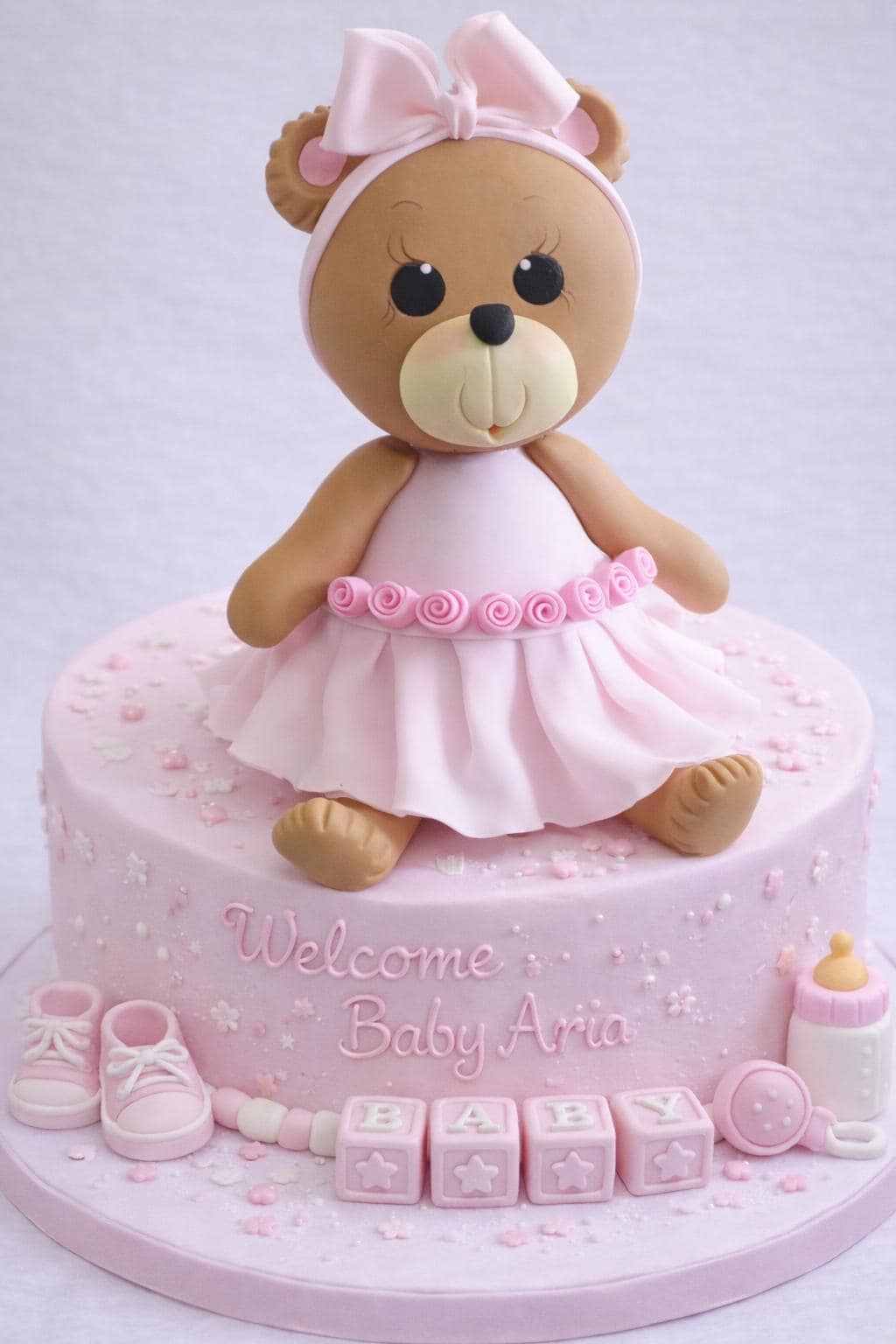Teddy Bear Cake Topper, Pink Teddy Bear, Teddy Bear Birthday, Blue Bear ...