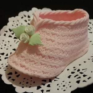 Pink Baby Booties for Cake, Baby Booties Cake Topper, Booties Shower ...