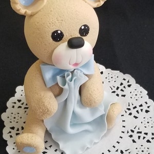 Baby Bear Cake Topper, Teddy Bear Baby Shower, Pink Bear Cake Topper ...