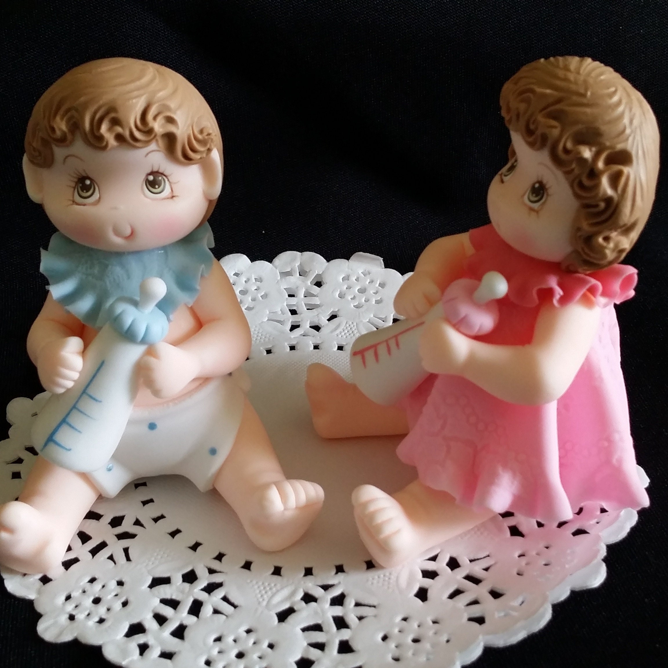 Baby Girl Cake Topper, Baby Boy Shower, Twins Babies Cake Topper, Twins ...