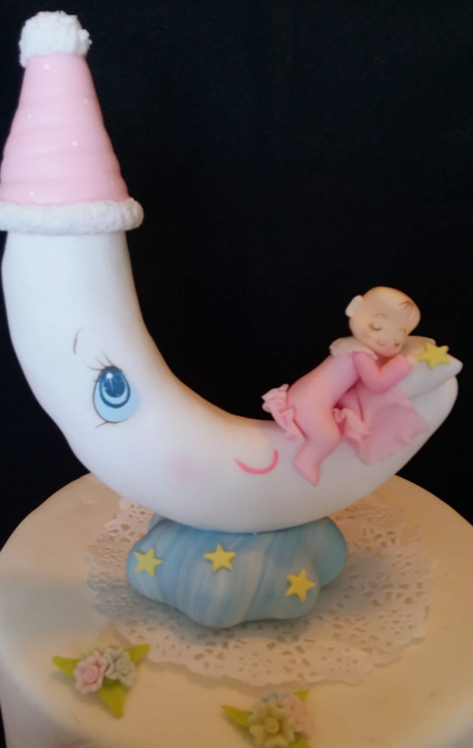 Moon Cake Topper Twinkle Baby Shower Moon Baby Shower Baby | Etsy