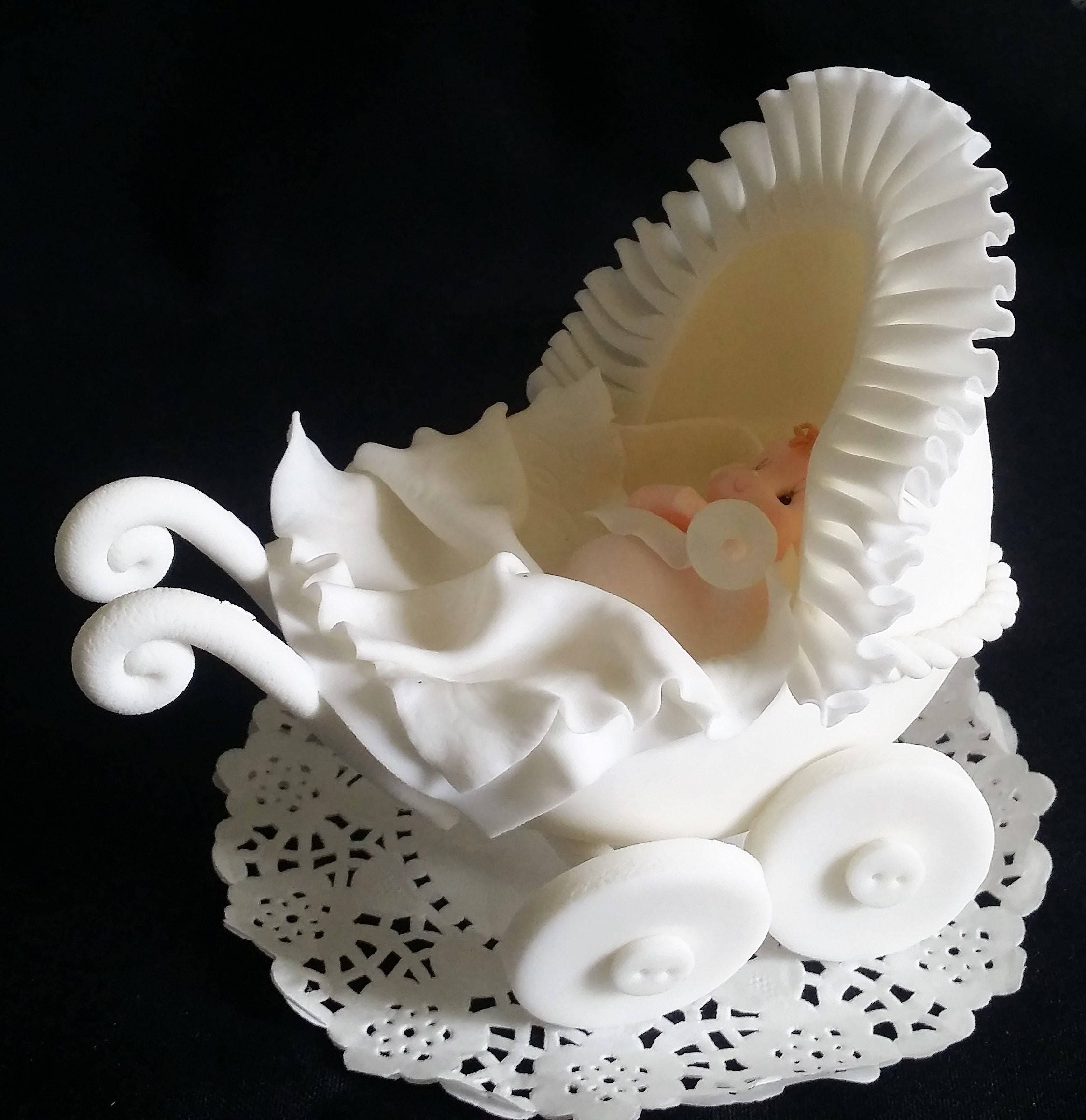Carriage Cake Topper Baby Shower Theme Baby Carriage Baby | Etsy