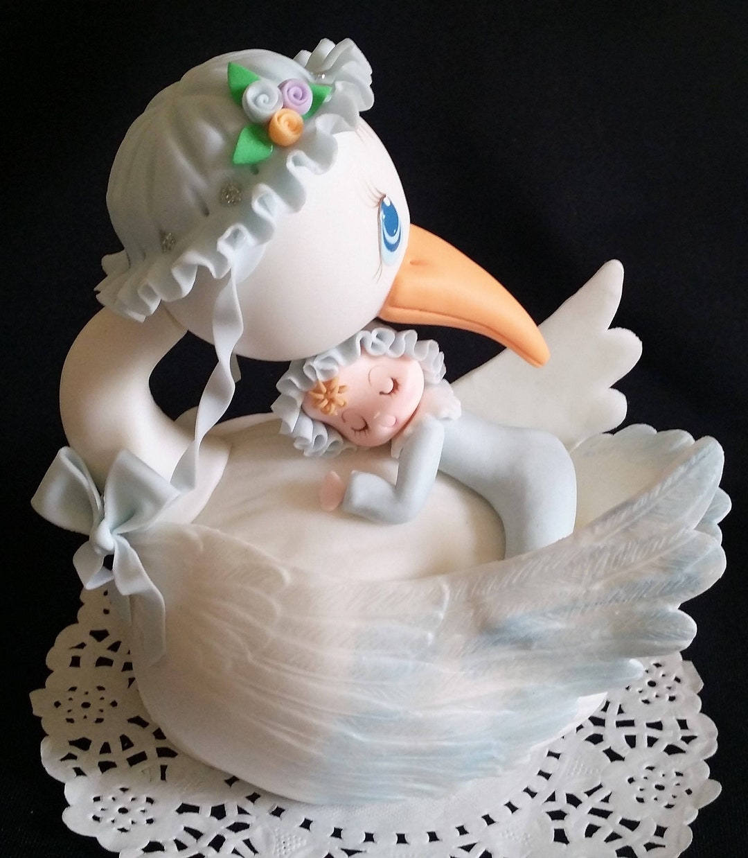 Stork Caketopper, Baby Shower Cake Topper, Stork Cake Decoration, Pink ...