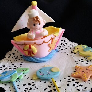 Nautical Baby Shower Cake, Nautical Cake Topper, Baby Shower Favor ...