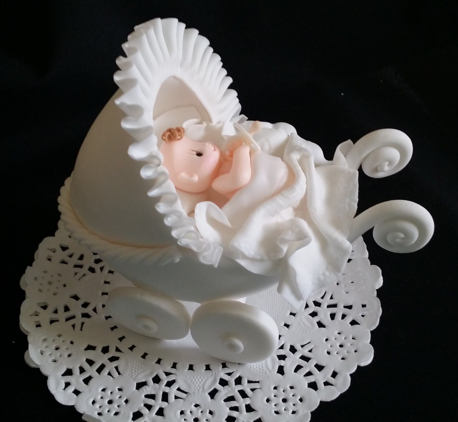 Pink Carriage Cake Topper, Baby Carriage Topper, Baby Carriage Cake ...