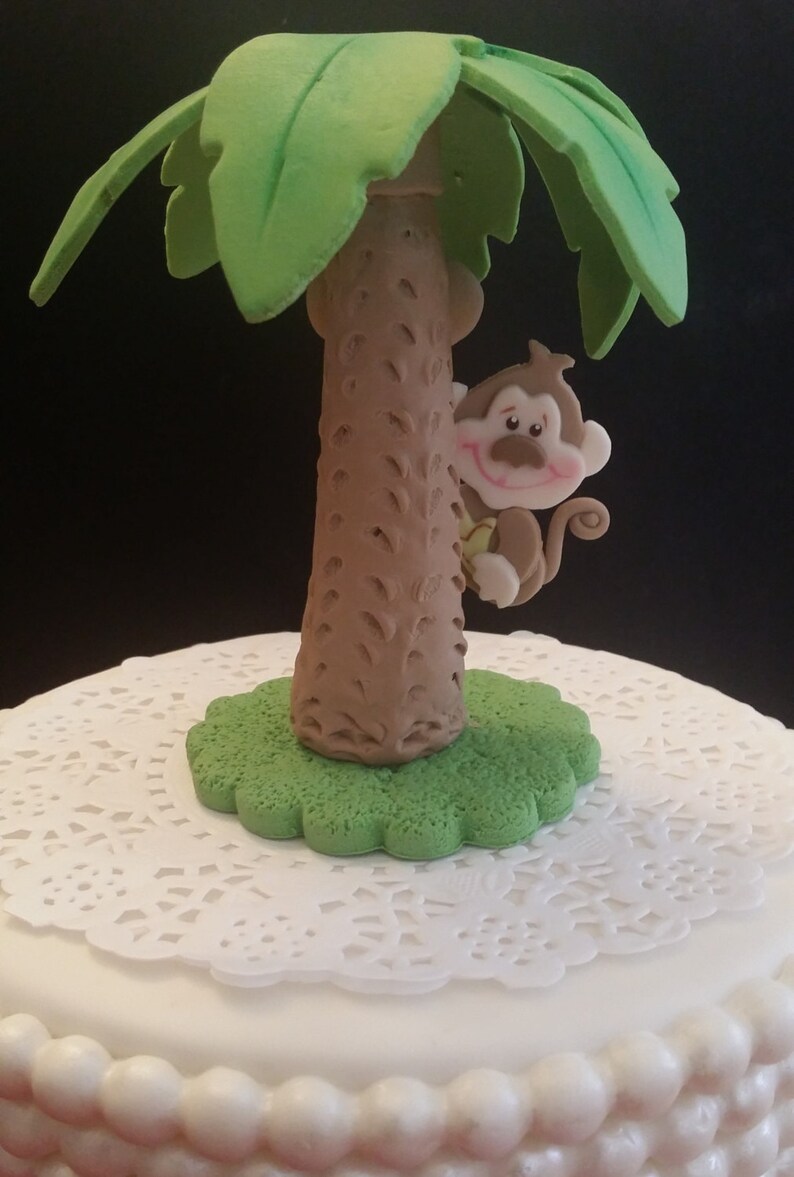 Jungle Safari Animal Cake Topper , Palm Tree Cake Topper, Jungle Baby ...
