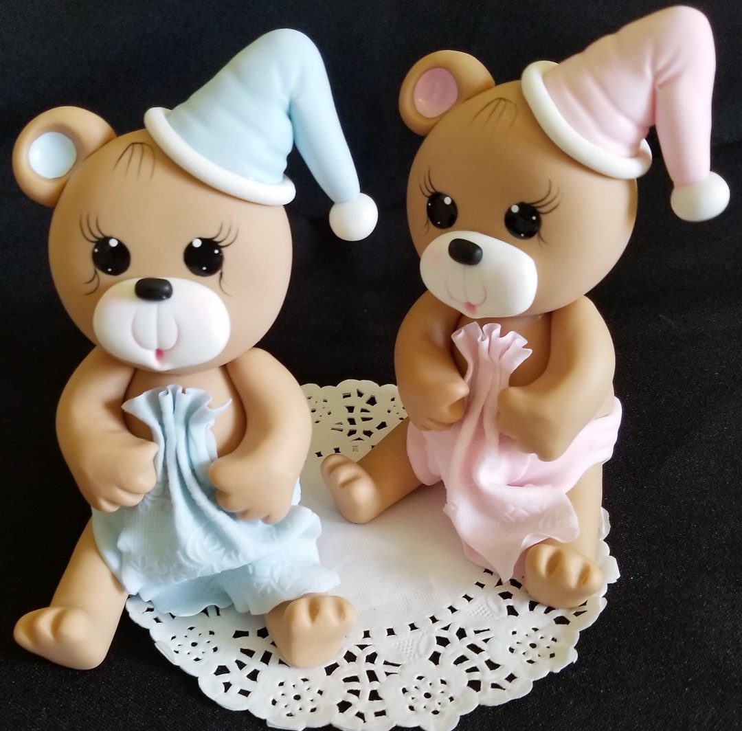 Teddy Bear Cake Topper, Pink Teddy Bear, Teddy Bear Birthday, Blue Bear ...