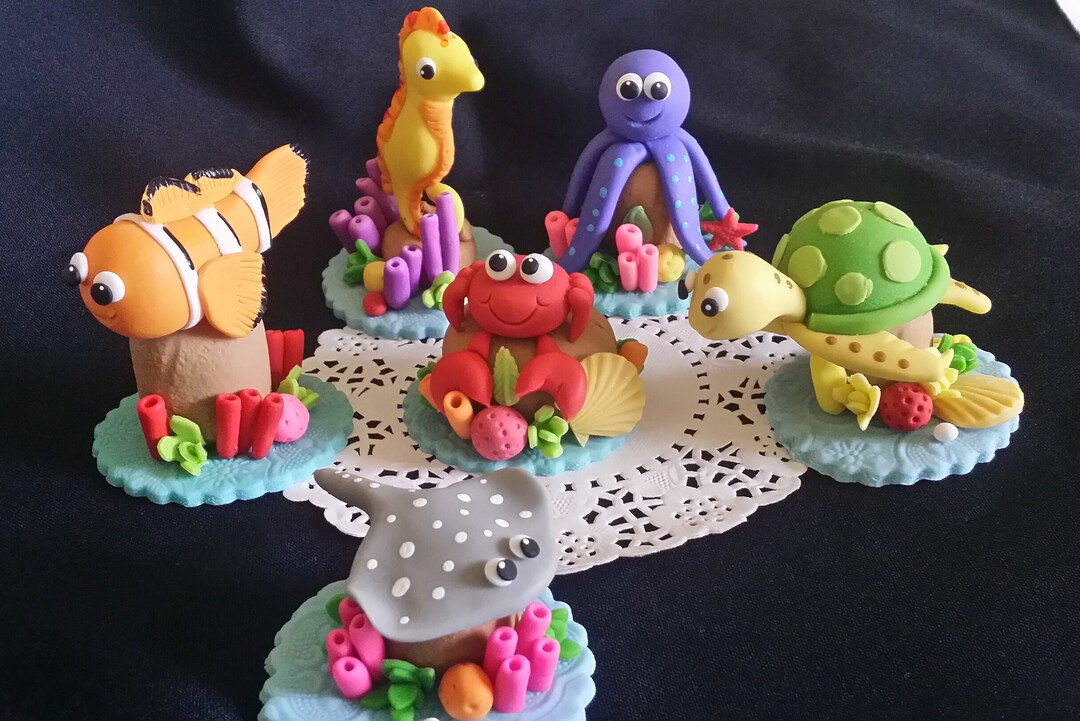 Under Sea Cake Decor, Saltwater Fishes Cake Topper, Tropical Fish for ...