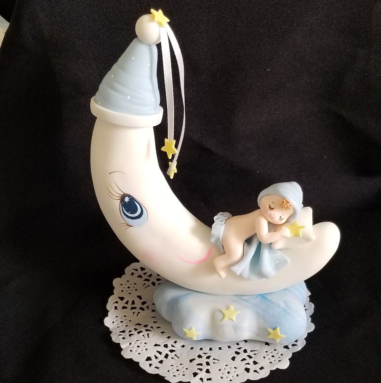 BABY SHOWER Cake Topper, Moon Baby Shower, Baby Sleeping Over Moon ...