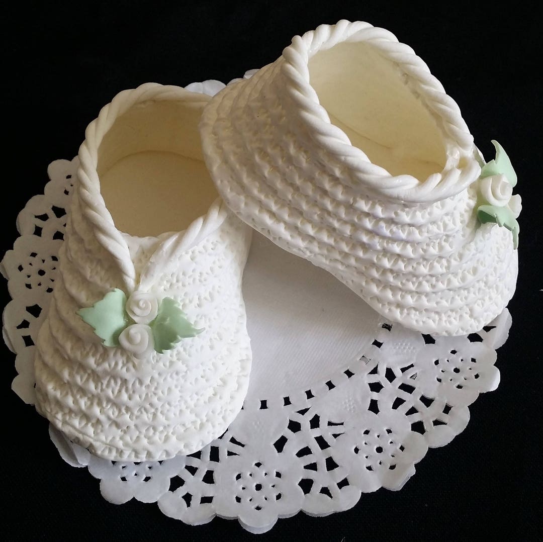 Pink Baby Booties for Cake, Baby Booties Cake Topper, Booties Shower ...