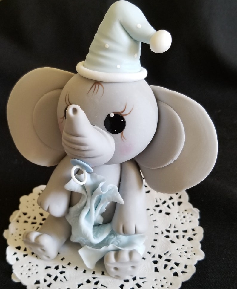 Elephant Baby Shower Blue Gray Elephant Baby Elephant Cake | Etsy