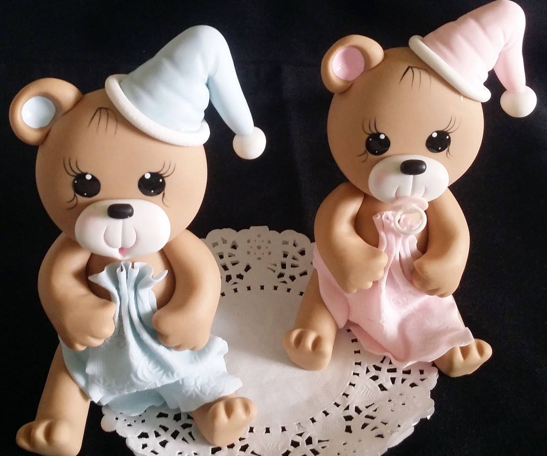 Teddy Bear Cake Topper, Pink Teddy Bear, Teddy Bear Birthday, Blue Bear ...