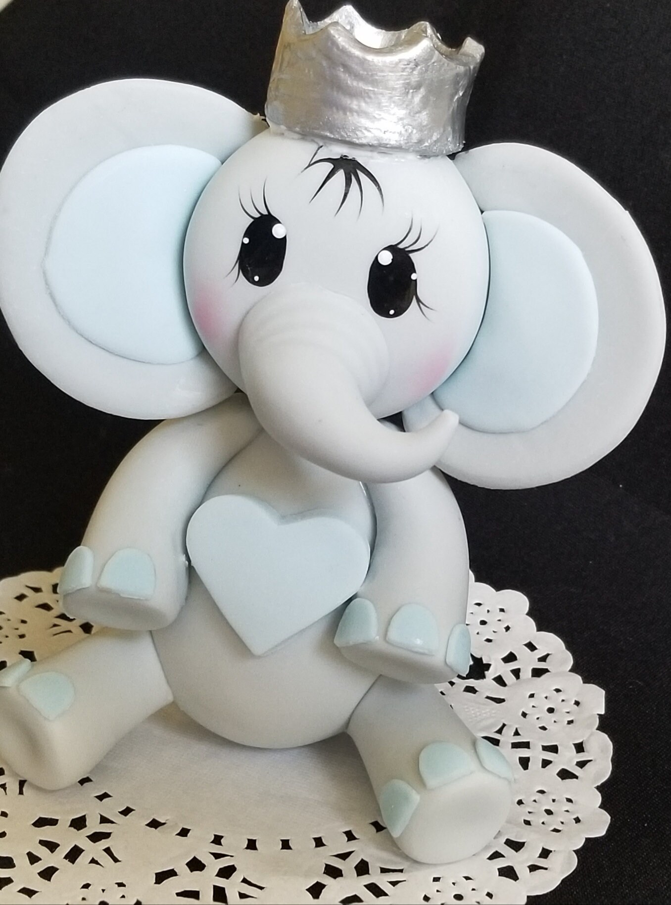 Gray Pink Elephant, Floral Elephant Cake Topper, Elephant Flower Crown ...