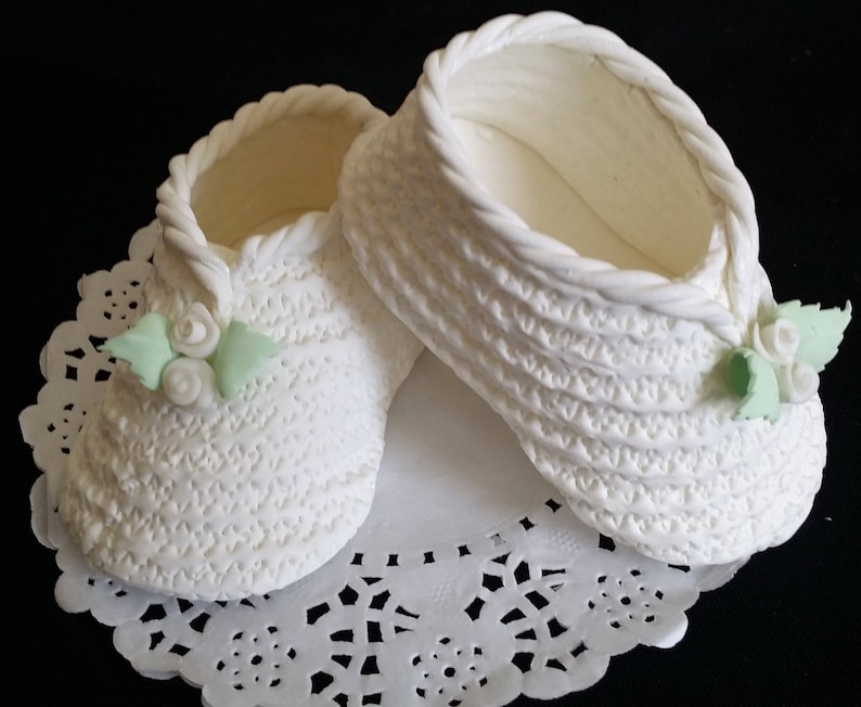 Pink Baby Booties for Cake, Baby Booties Cake Topper, Booties Shower ...