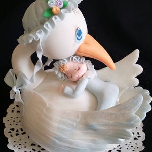 Stork Caketopper, Baby Shower Cake Topper, Stork Cake Decoration, Pink ...