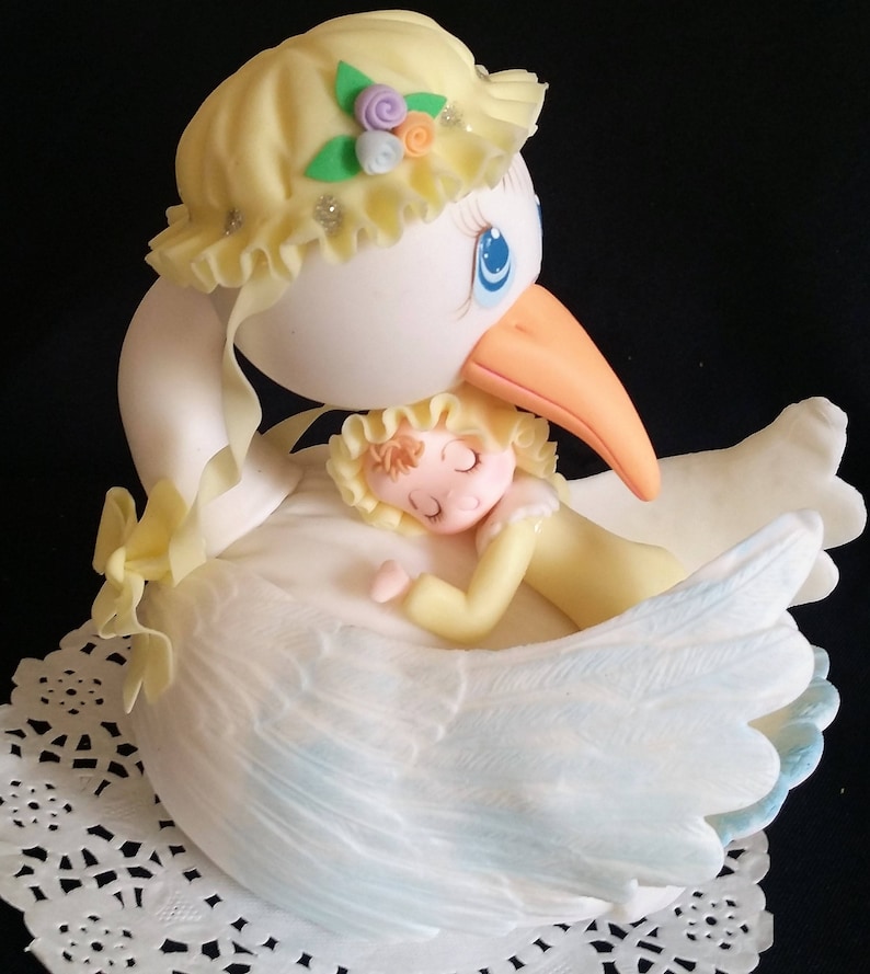 Stork Cake Topper Baby Shower Stork Baby Shower Cake Baby | Etsy