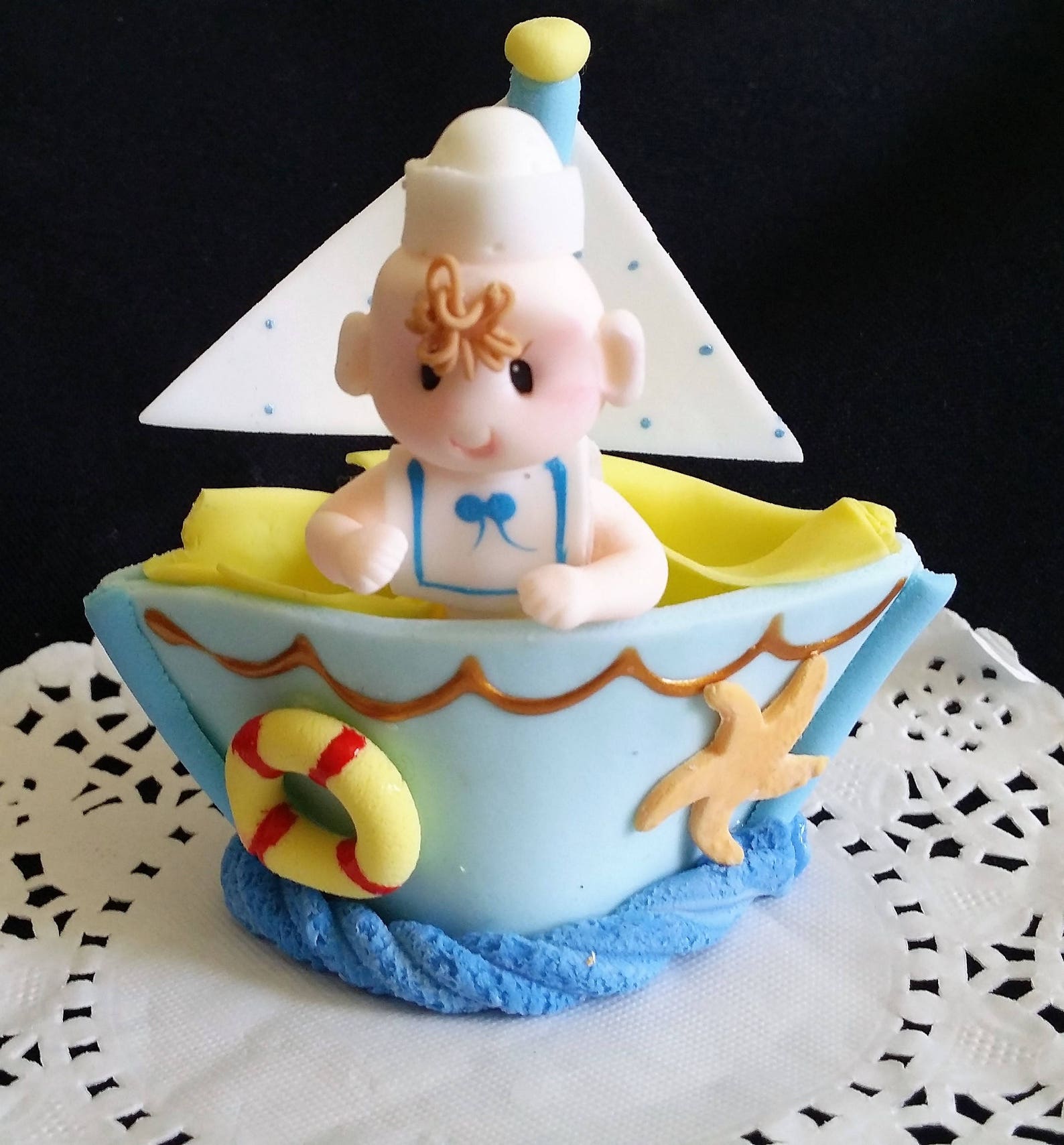 Nautical Baby Shower Cake, Nautical Cake Topper, Baby Shower Favor ...
