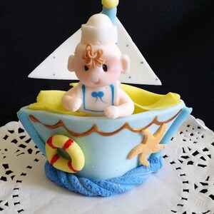 Nautical Baby Shower Cake, Nautical Cake Topper, Baby Shower Favor ...