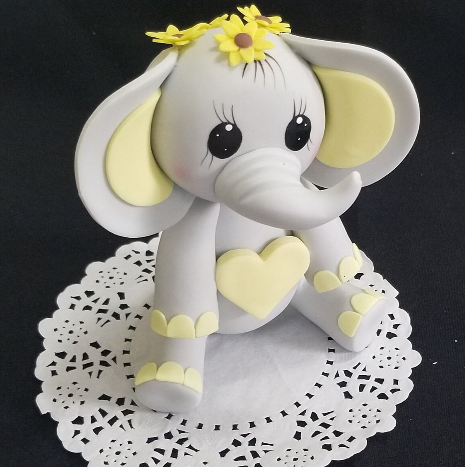 Purple Floral Elephant Cake Topper, It's a Girlbaby Shower, Elephant ...