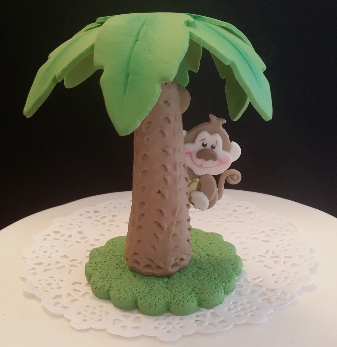 Jungle Safari Animal Cake Topper , Palm Tree Cake Topper, Jungle Baby ...