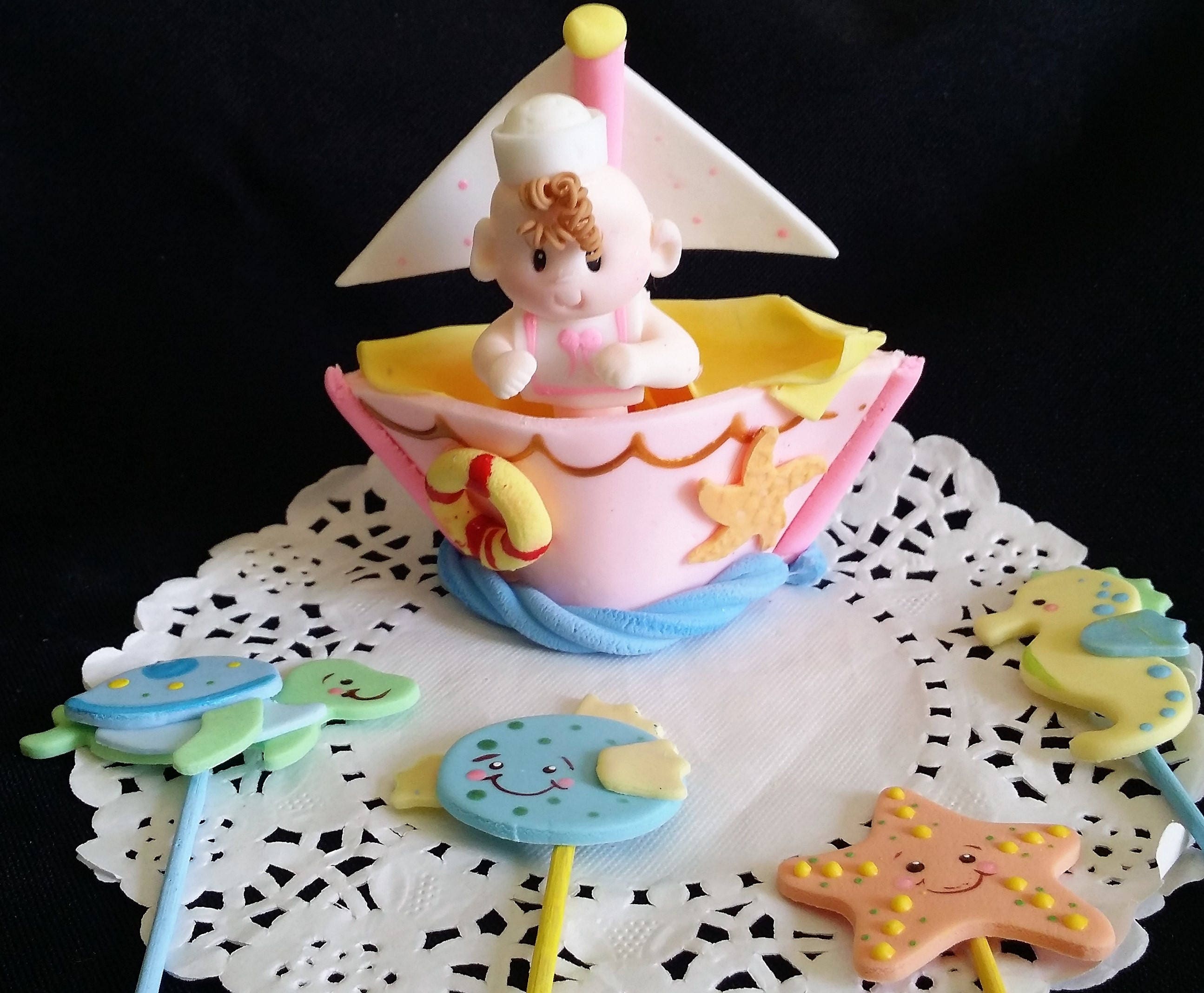 Nautical Baby Shower Cake, Nautical Cake Topper, Baby Shower Favor ...