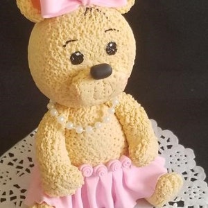 Teddy Bear Cake Topper, Pink Teddy Bear, Teddy Bear Topper, Blue Bear ...