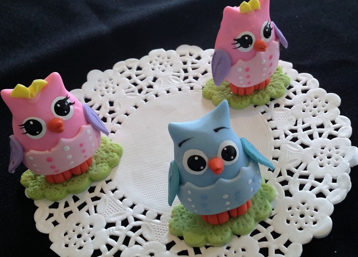 Owl Cake Topper Owl Birthday Decoration Owls Birthday Pink - Etsy