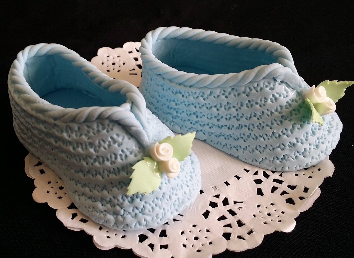 Pink Baby Booties for Cake, Baby Booties Cake Topper, Booties Shower ...