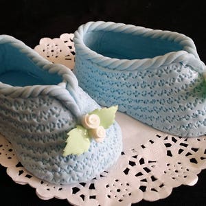 Pink Baby Booties for Cake, Baby Booties Cake Topper, Booties Shower ...