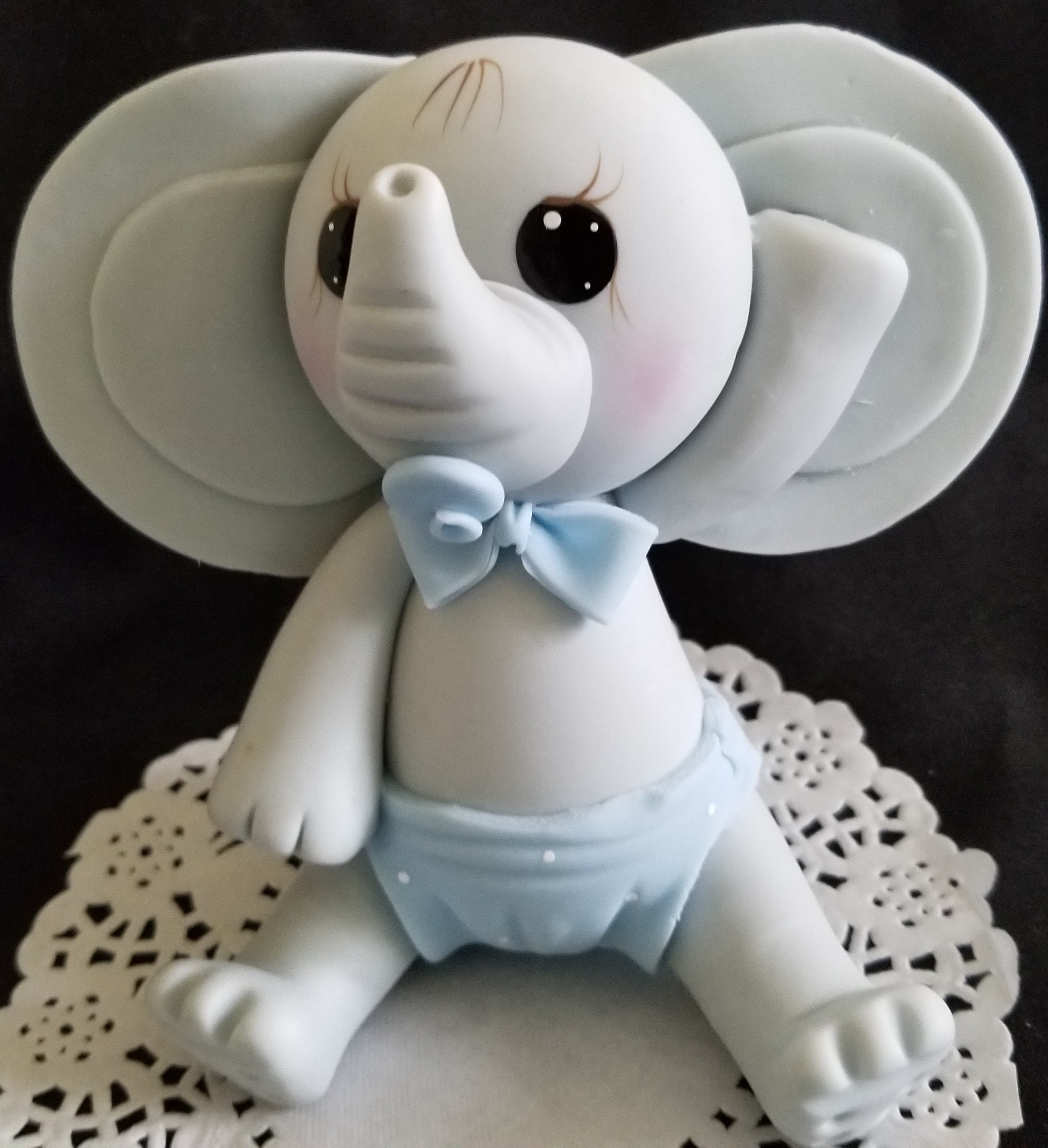Gray Elephant Cake Topper Baby Elephant Topper Pink Gray - Etsy