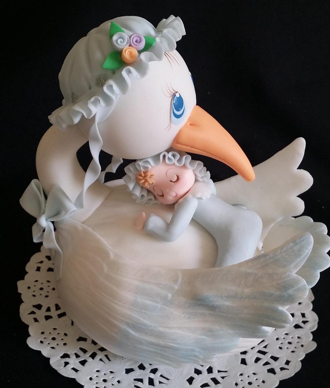 Stork Cake Topper, Stork for Cake, Pink Storktopper, Baby Shower Stork ...