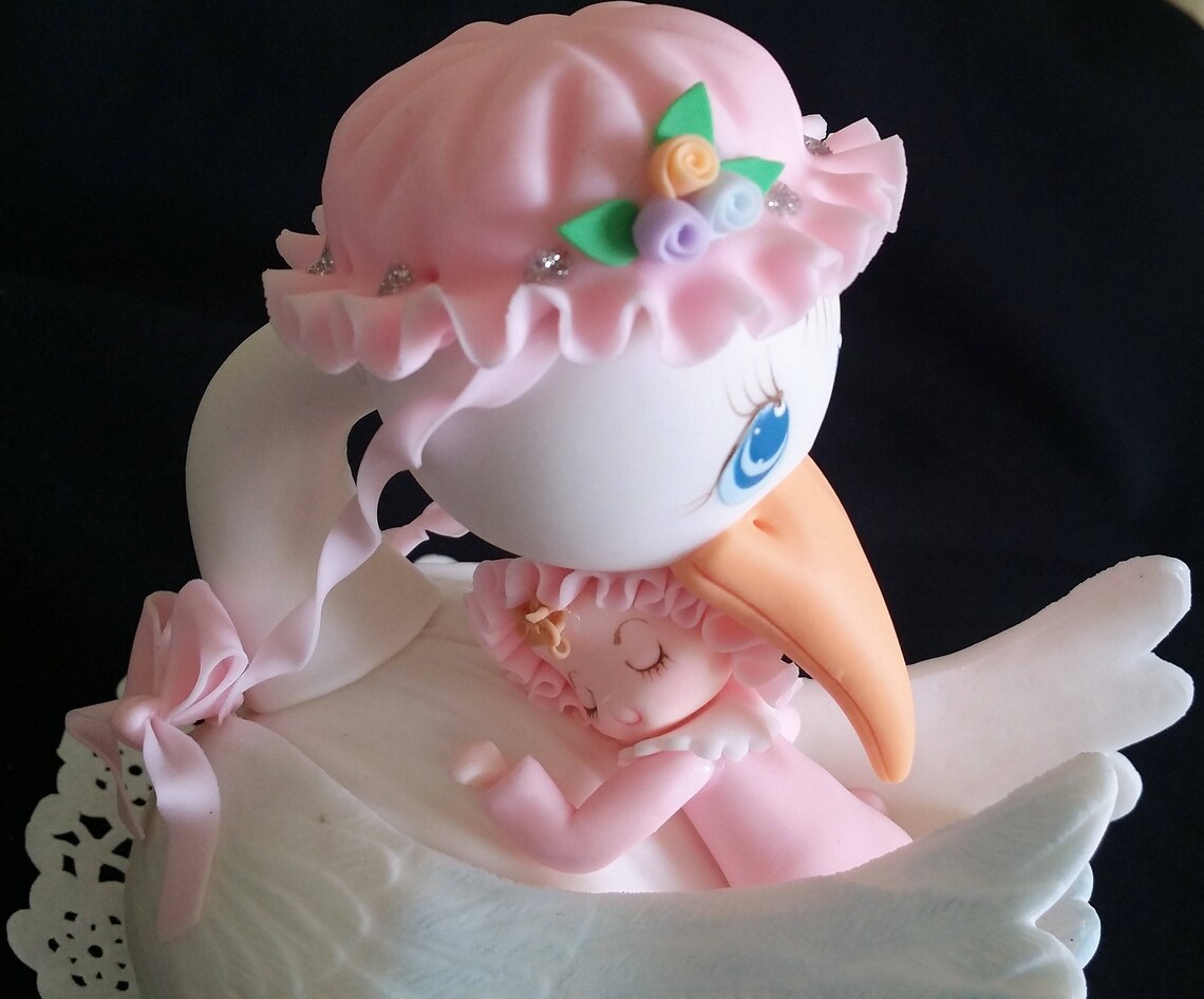Stork Cake Topper Baby Shower Stork Baby Shower Cake Baby | Etsy