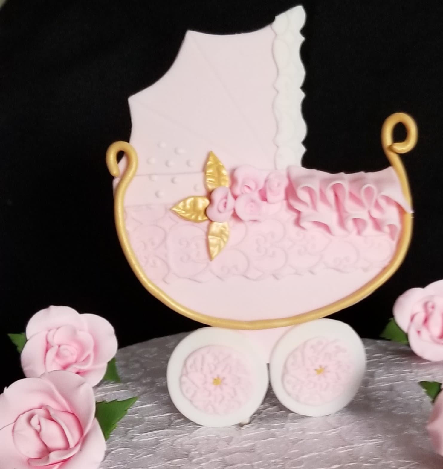 Carriage Cake Topper, Baby Shower Stroller Cake Decor, Baby Shower Cake ...