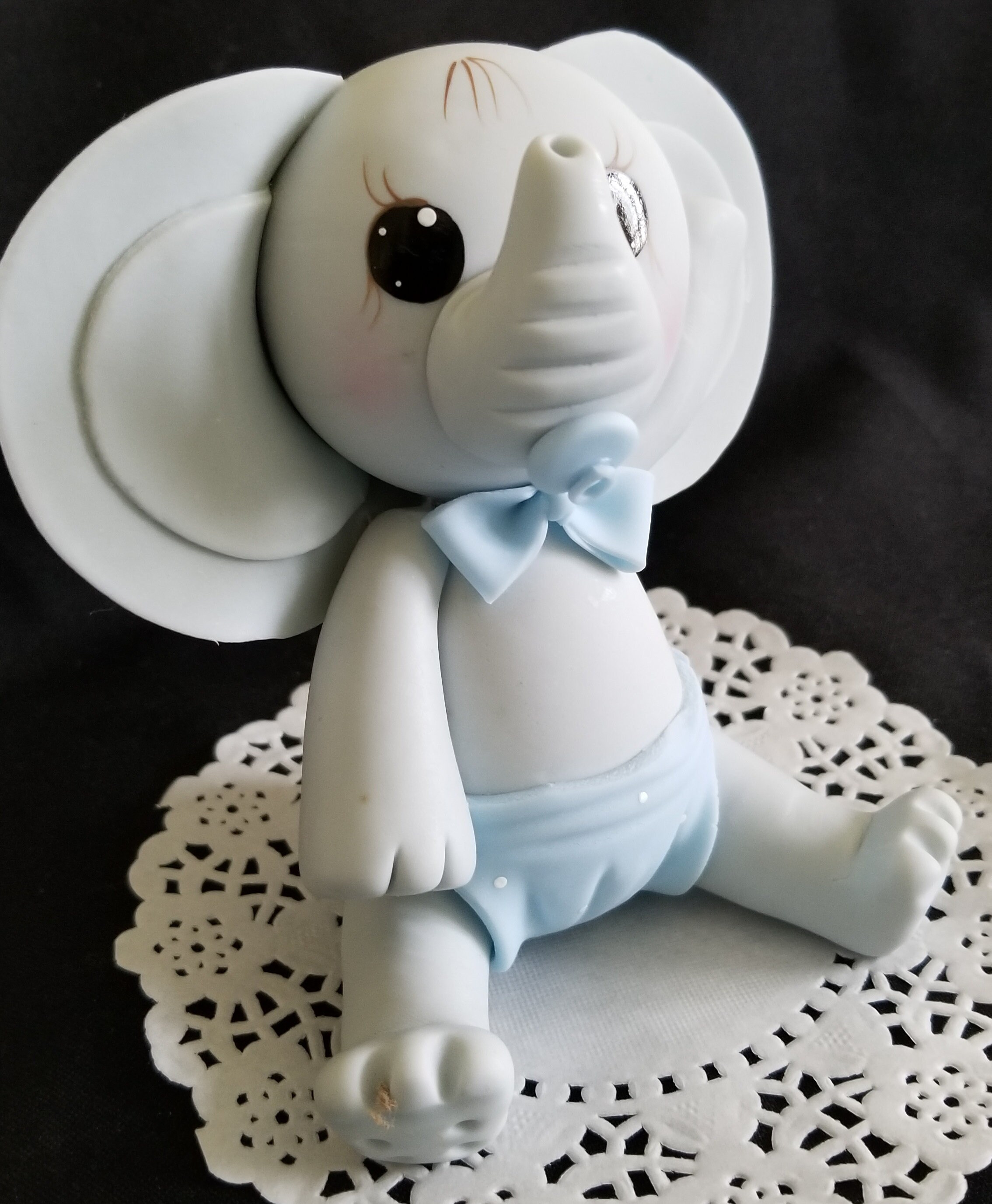 Gray Elephant Cake Topper Baby Elephant Topper Pink Gray - Etsy