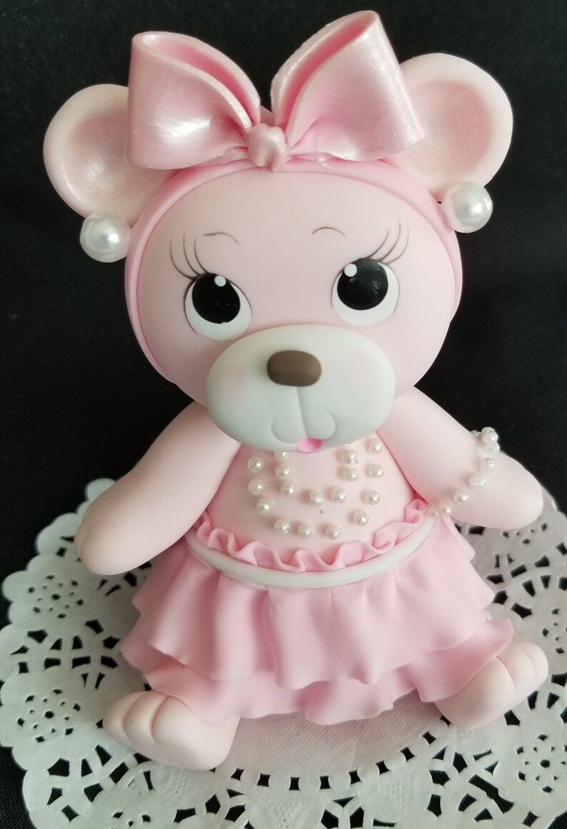 Teddy Bear Cake Topper, Pink Teddy Bear, Teddy Bear Topper, Blue Bear ...