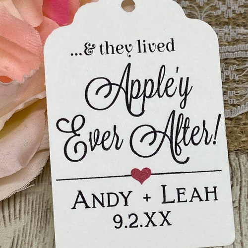 Wedding Tags Wedding Favor Tags Apple'y Ever After Favor - Etsy