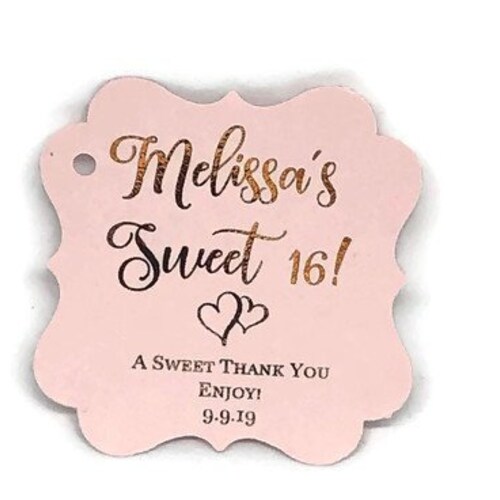 Sweet Sixteen Favor Tags | Etsy